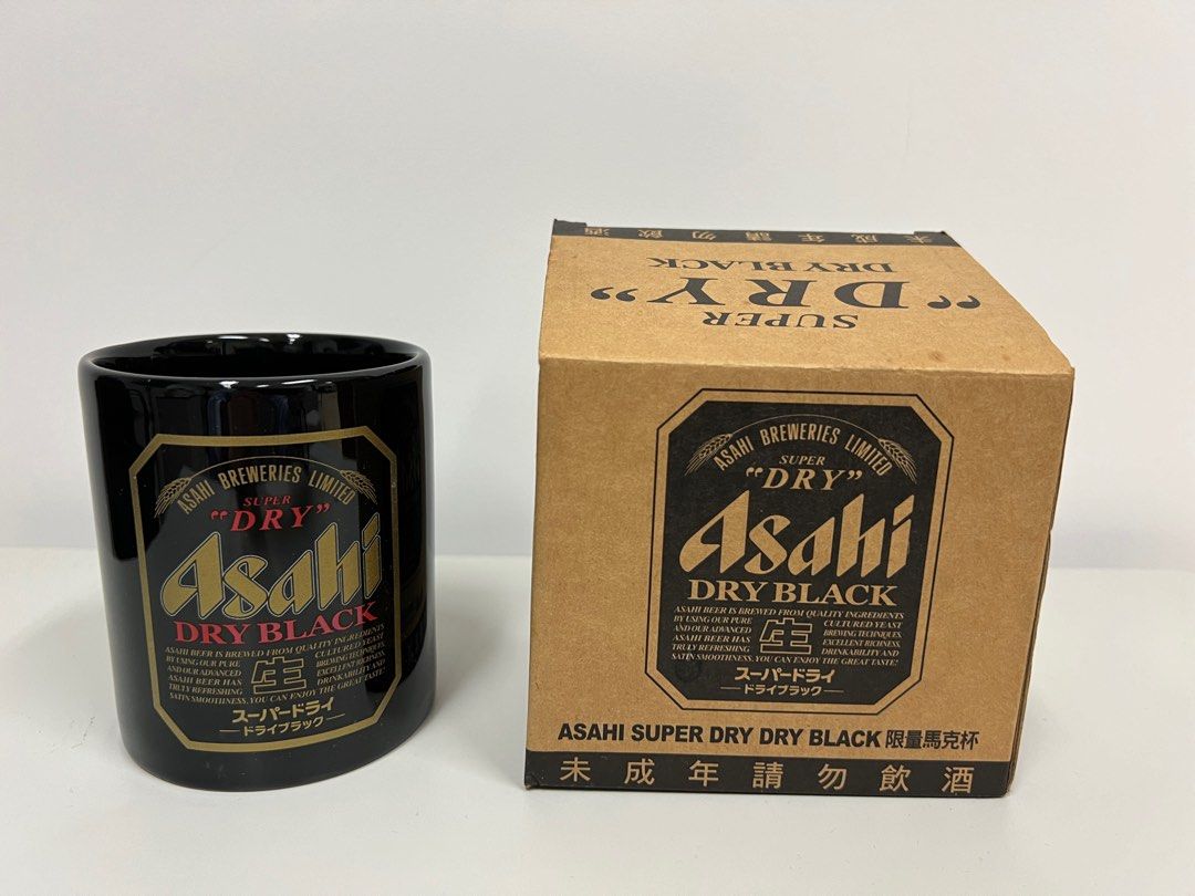只限順豐到付 payme付款 日本啤酒 黑啤 asahi super dry black beer cup mug 杯 手挽 有耳仔杯 全新未 ...