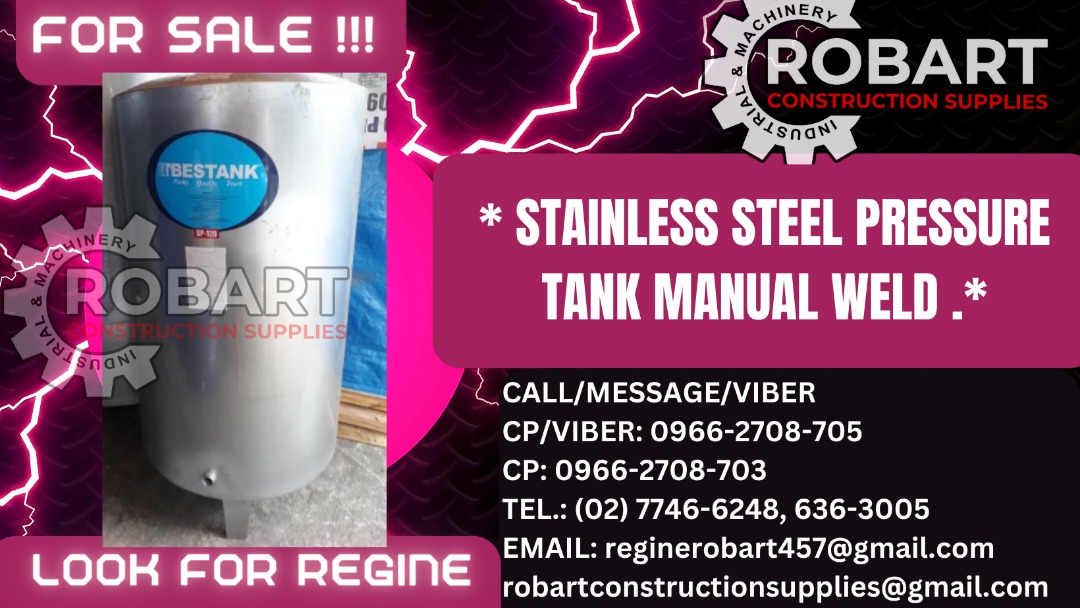 * STAINLESS STEEL PRESSURE TANK MANUAL WELD .*, Commercial & Industrial ...