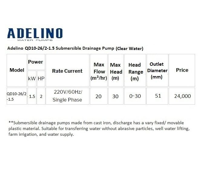 ADELINO QD Submersible Drainage Pumps (Clear Water), Commercial ...