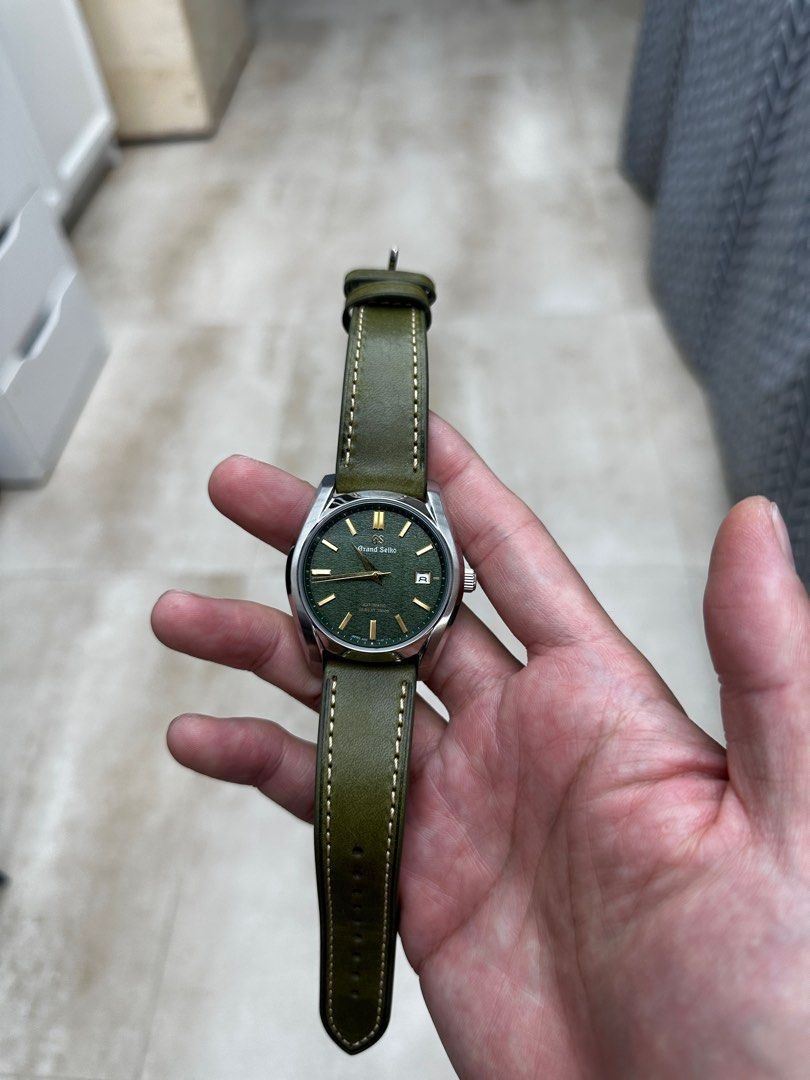 Custom Grand Seiko Mod SBGH Summer Gold Olive Automatic Watch, Men's ...