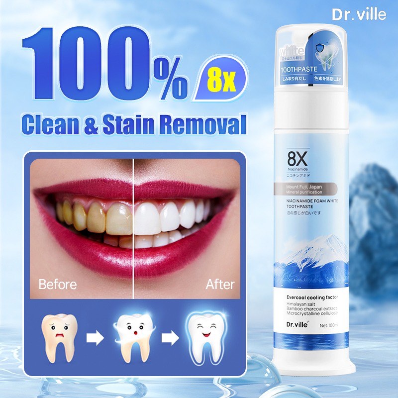 Dr Ville Teeth Whitening Toothpaste Niacinamide Tooth Paste Pump Type ...