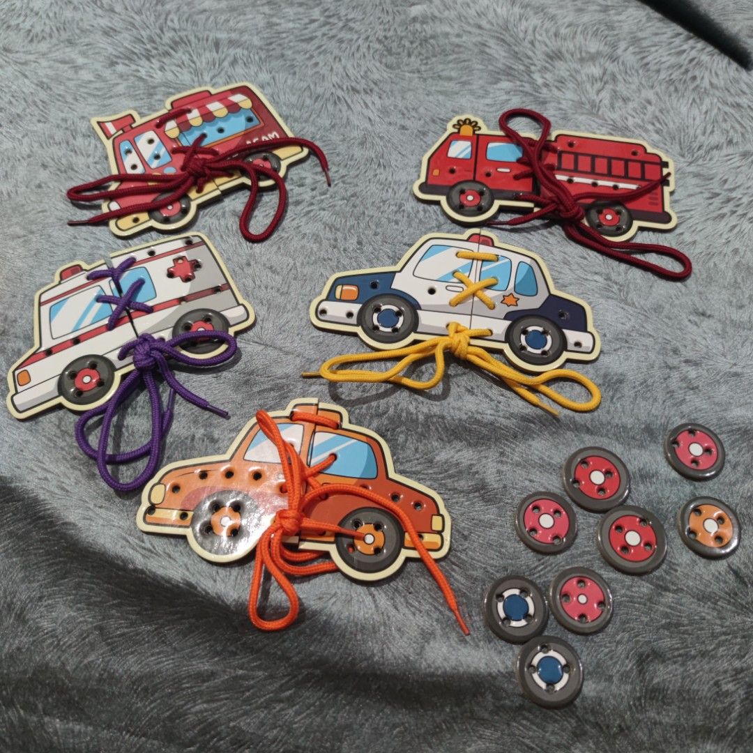 Edukasi motorik halus meronce tali menali transportasi, Toys ...