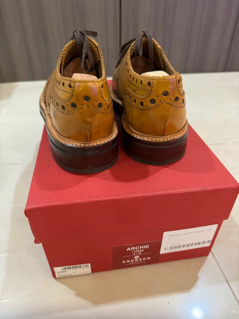 Grenson Archie brogue Tan Calf, Men's Fashion, Footwear, Dress Shoes on ...