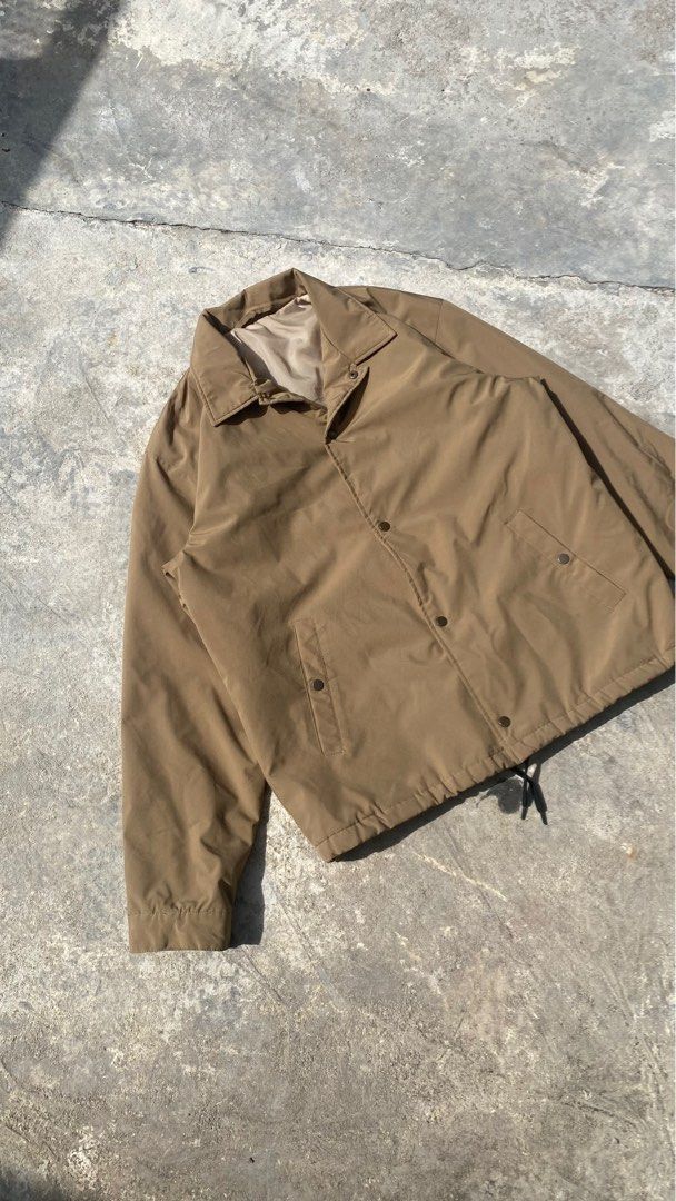GU COACH JACKET PUFFER BEIGE, Men's Fashion, Coats, Jackets and ...