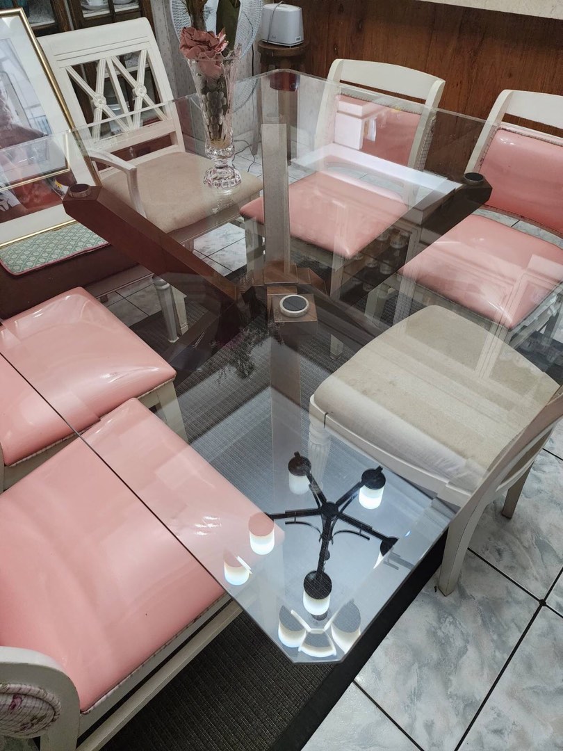 High-End Glass Dining Table (8-seater), Furniture & Home Living ...