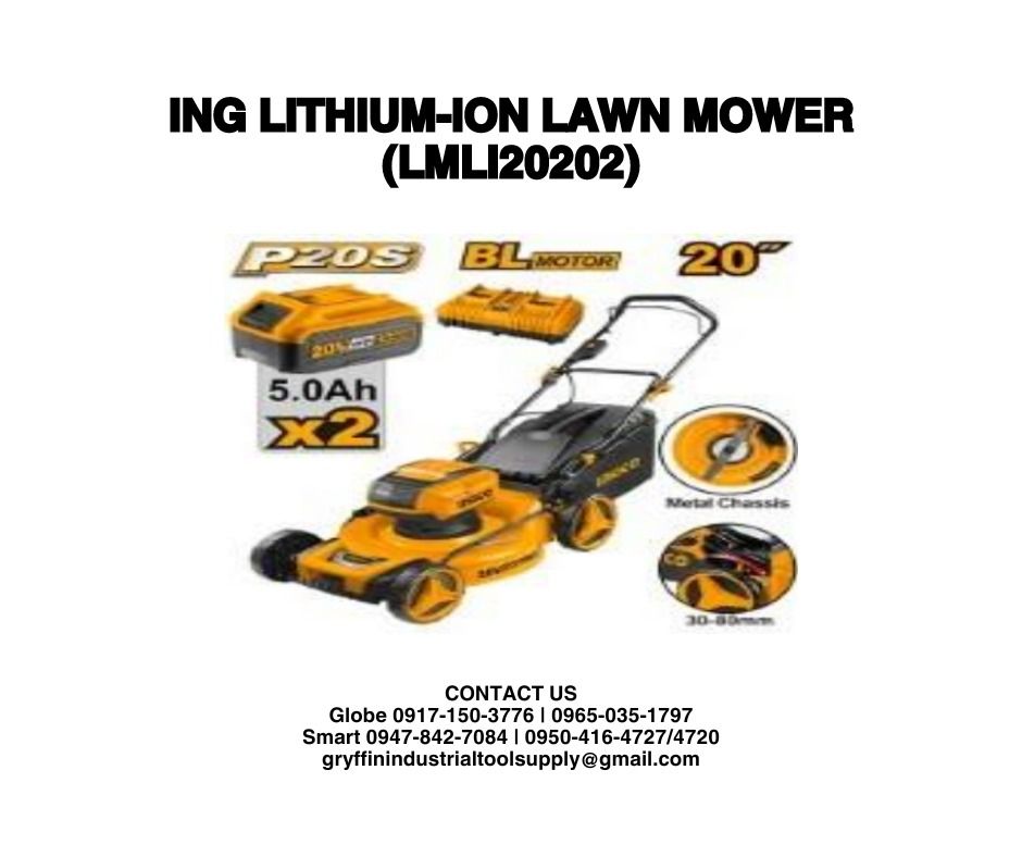 ING LITHIUM-ION LAWN MOWER (LMLI20182), Commercial & Industrial ...