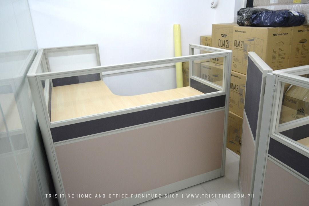 L-Type Fabric with Glass Workstation Cubicle Partition/ Office ...