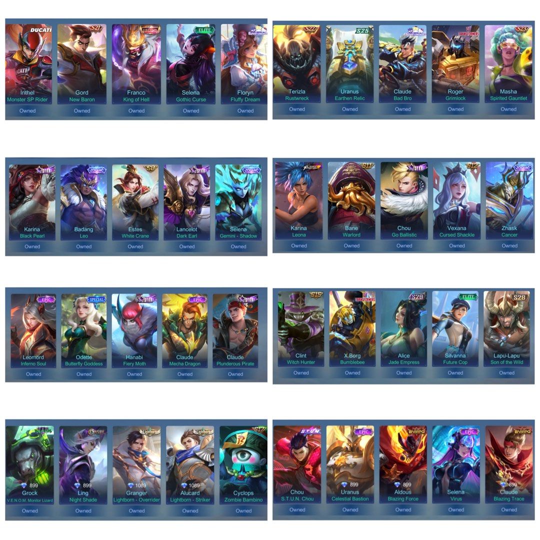 MLBB Mythical Glory ACCOUNT 241 skins, Video Gaming, Video Games ...