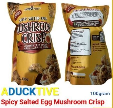 Mushroom Crisp 100g [Bundle 3], Spicy Salted Egg, Aducktive on Carousell