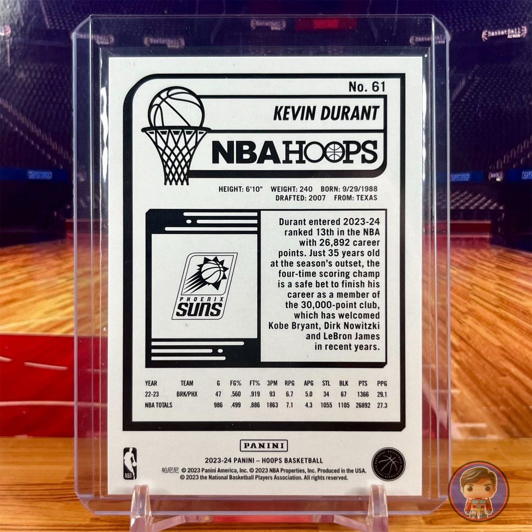 NBA Cards - Kevin Durant 2023-24 Panini Hoops #61, Hobbies & Toys, Toys ...