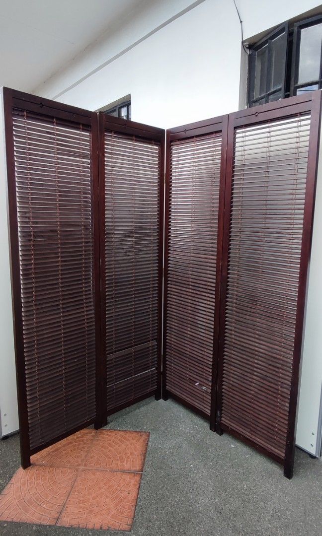 partition/divider with wooden blinds, Furniture & Home Living, Home ...