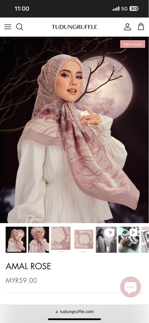 TUDUNG RUFFLE AMAL ROSE, Women's Fashion, Muslimah Fashion, Hijabs on Carousell