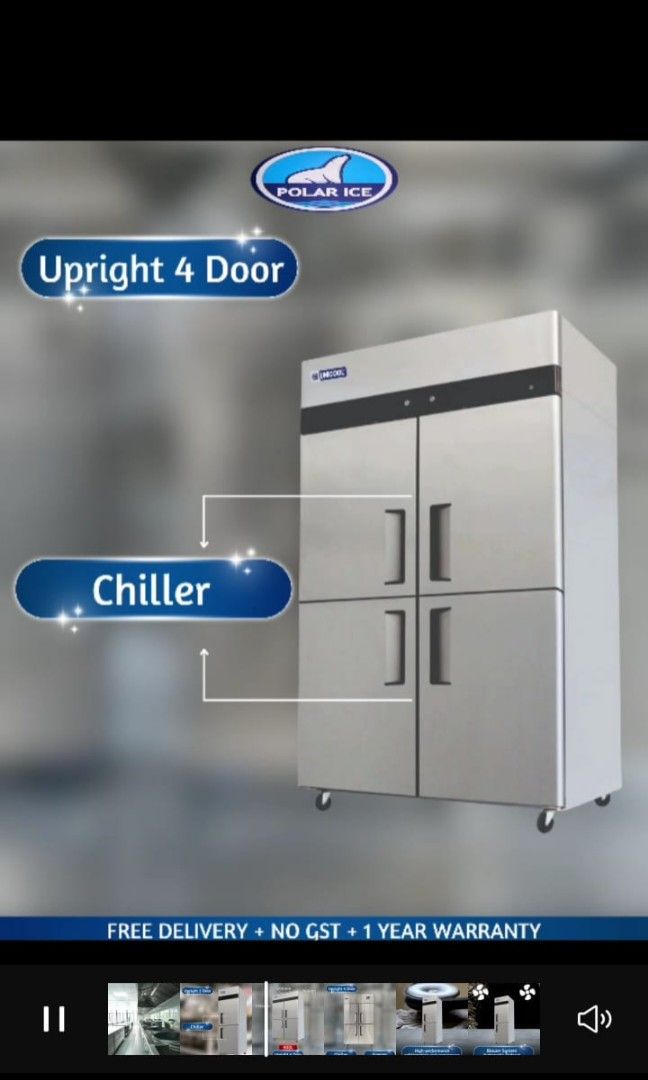 Upright 4 Door Chiller (UNICOOL), TV & Home Appliances, Kitchen Appliances, Refrigerators ...