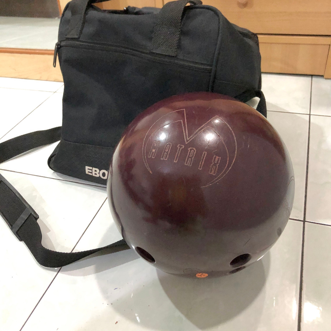 Vintage Bowling Ball & Ebonite Bag Matrix Approx 7kg (Penang Only ...