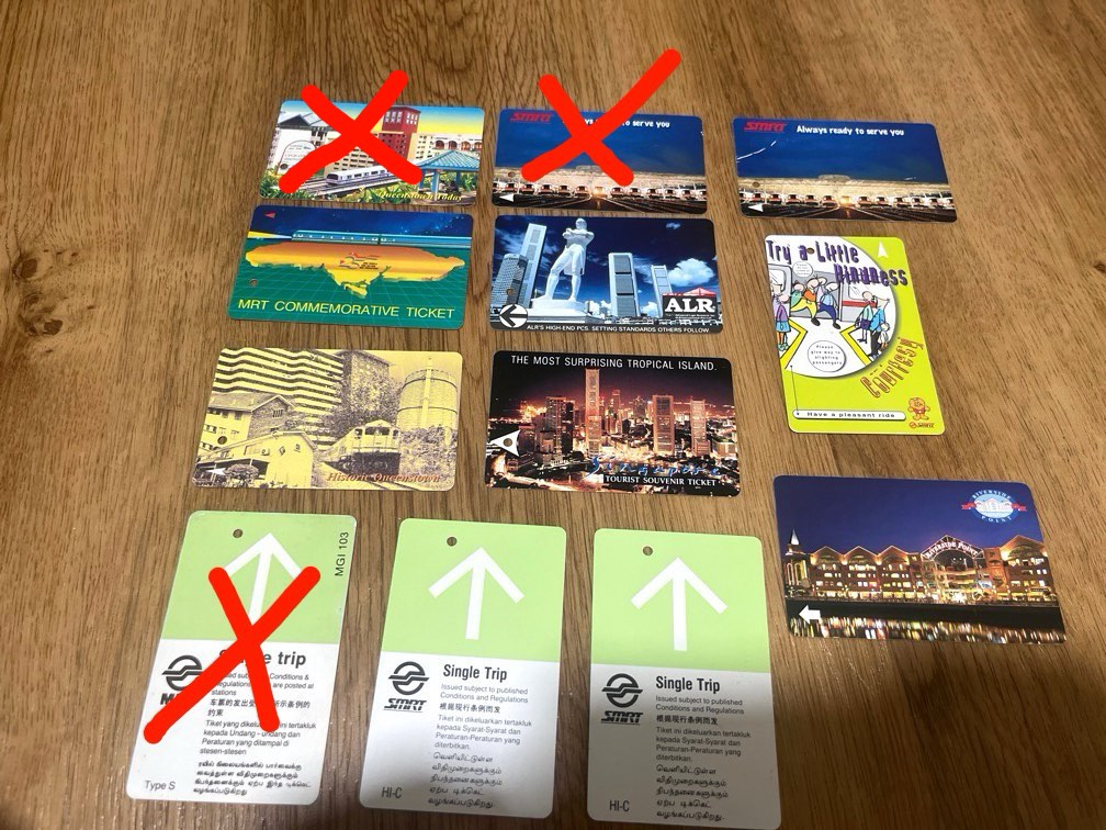 Vintage Singapore Translink SMRT fare Cards, Hobbies & Toys ...