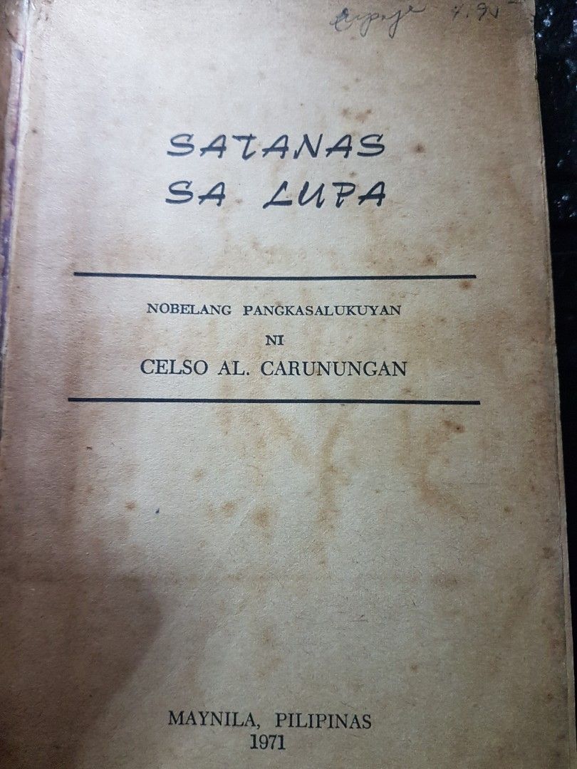 1971 SATANAS SA LUPA nobela ni Celso Al Carunungan LARRY ALCALA Cover ...
