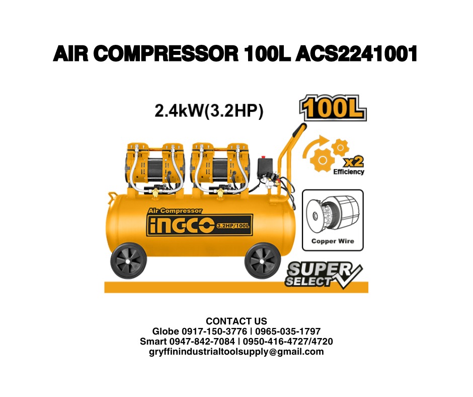 Air compressor 100L ACS2241001, Commercial & Industrial, Industrial ...