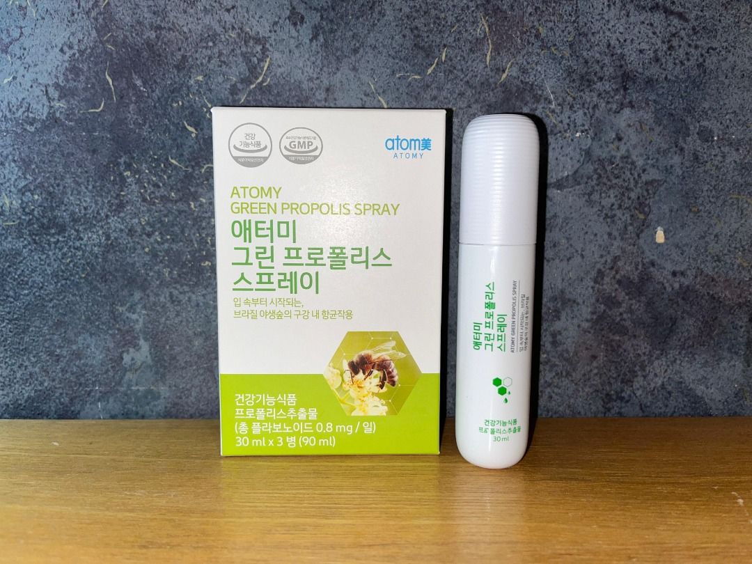 ATOMY 蜂膠噴霧 (巴西綠蜂膠/蜂蜜/舒緩痱滋及喉嚨痛) 30mlx3 韓國, 健康及營養食用品, 健康補充品, 健康補充品 - 維他命及補充品 - Carousell