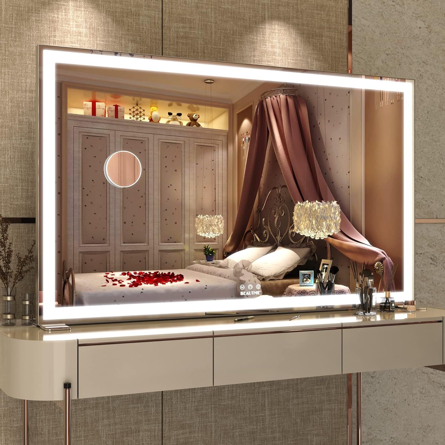 lighted makeup mirror large