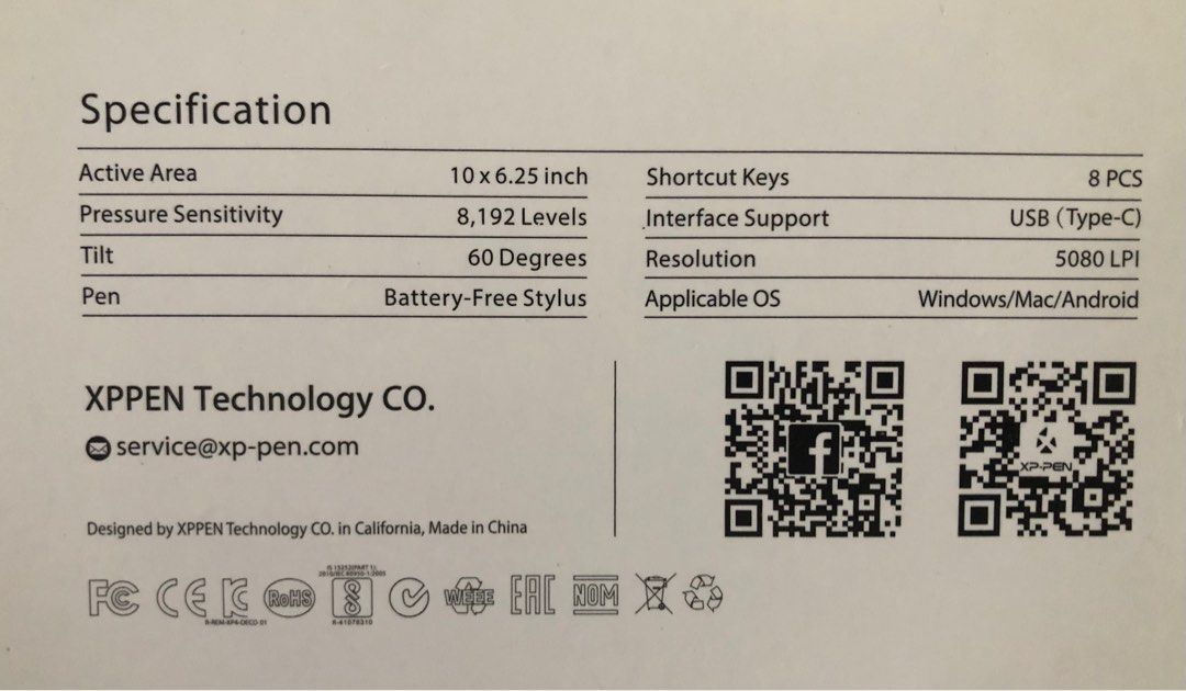 Deco 01 V2 XP Pen drawing tablet (Preowned) Free shipping, Computers ...