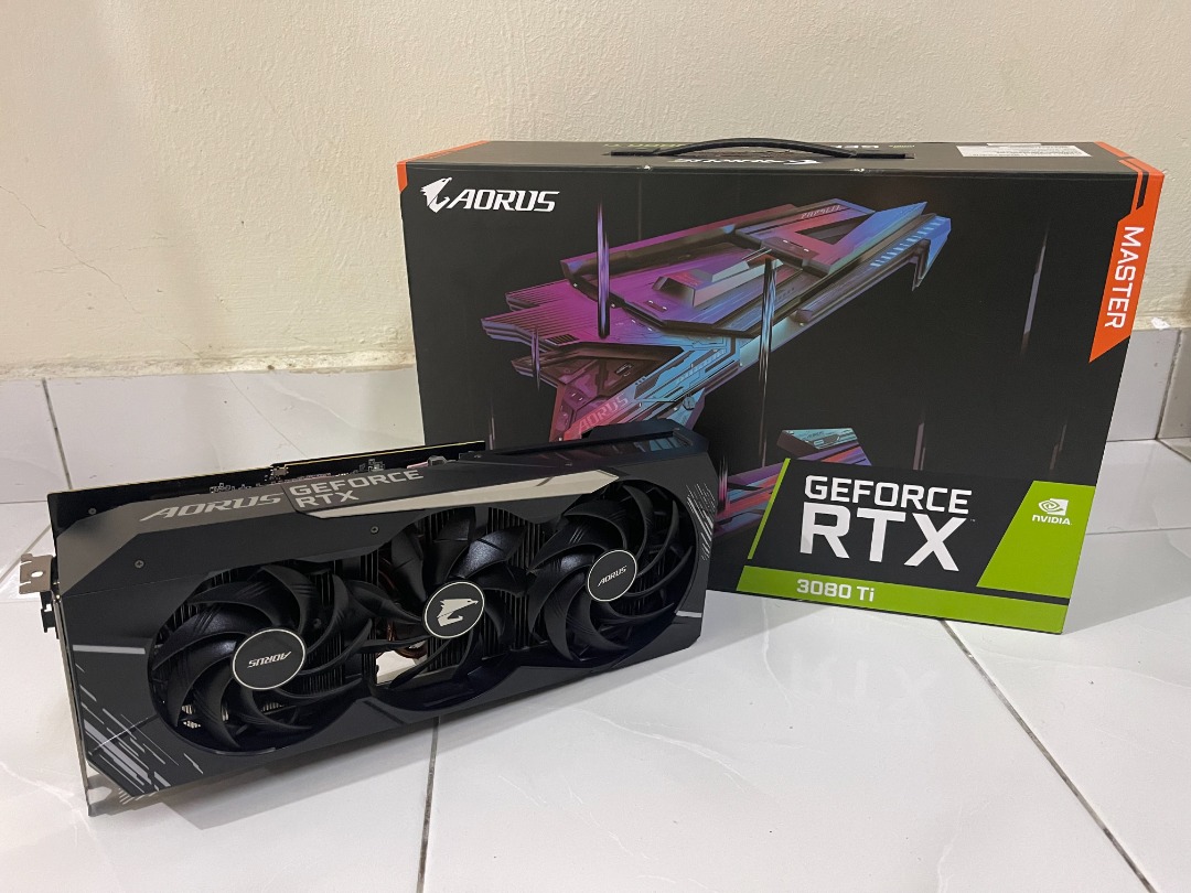 Gigabyte Aorus GeForce RTX 3080 Ti Master 12G With LCD monitor display ...