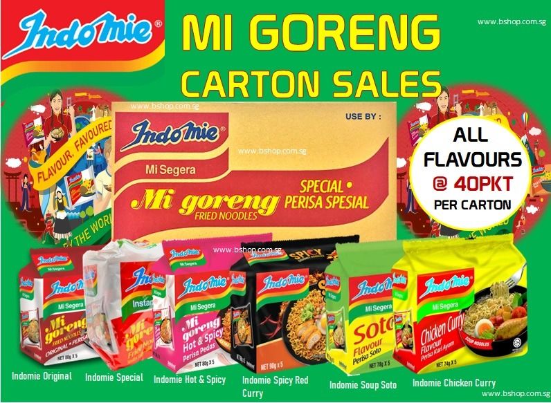INDOMIE MI GORENG INSTANT NOODLE ALL FLAVOURS- PER CARTON 40S (DIRECT ...
