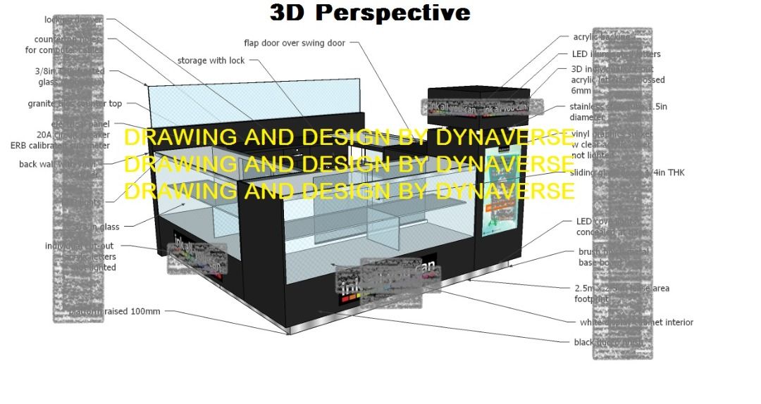 Kiosk Design Perspectives Plans, Commercial & Industrial, Construction ...
