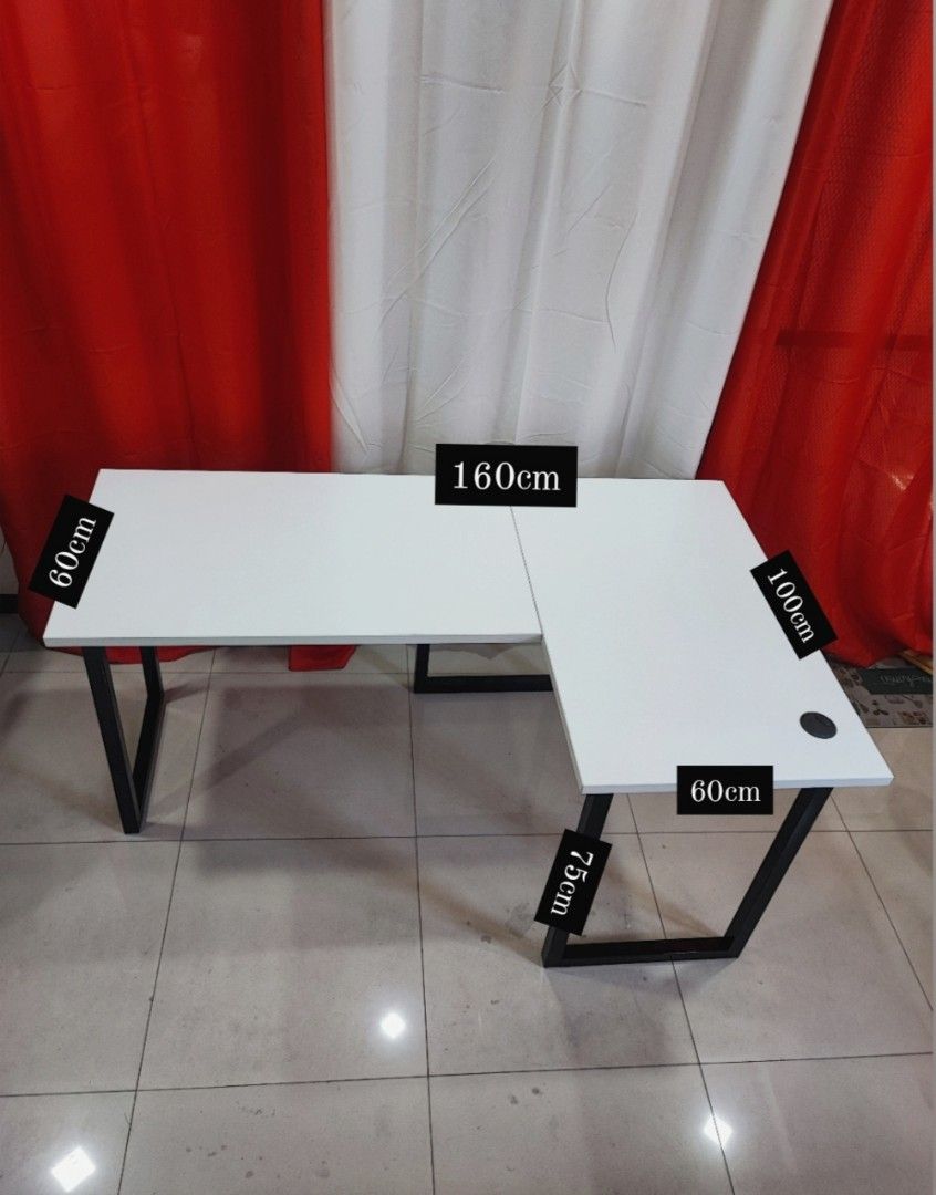 L shape office table, Furniture & Home Living, Office Furniture ...