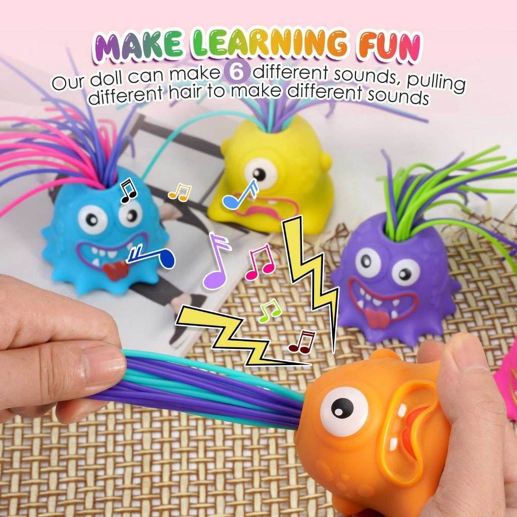 Musical Monster Fidget Toys for Kids Children monger hair with sound ...