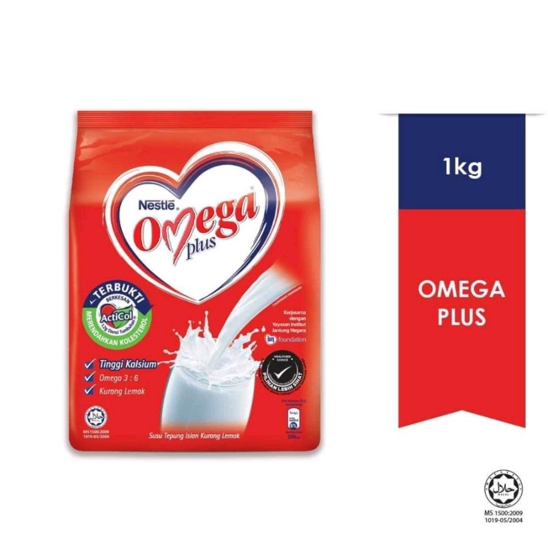 Nestle Omega Plus Acticol Milk Powder 1kg, Food & Drinks, Beverages on ...