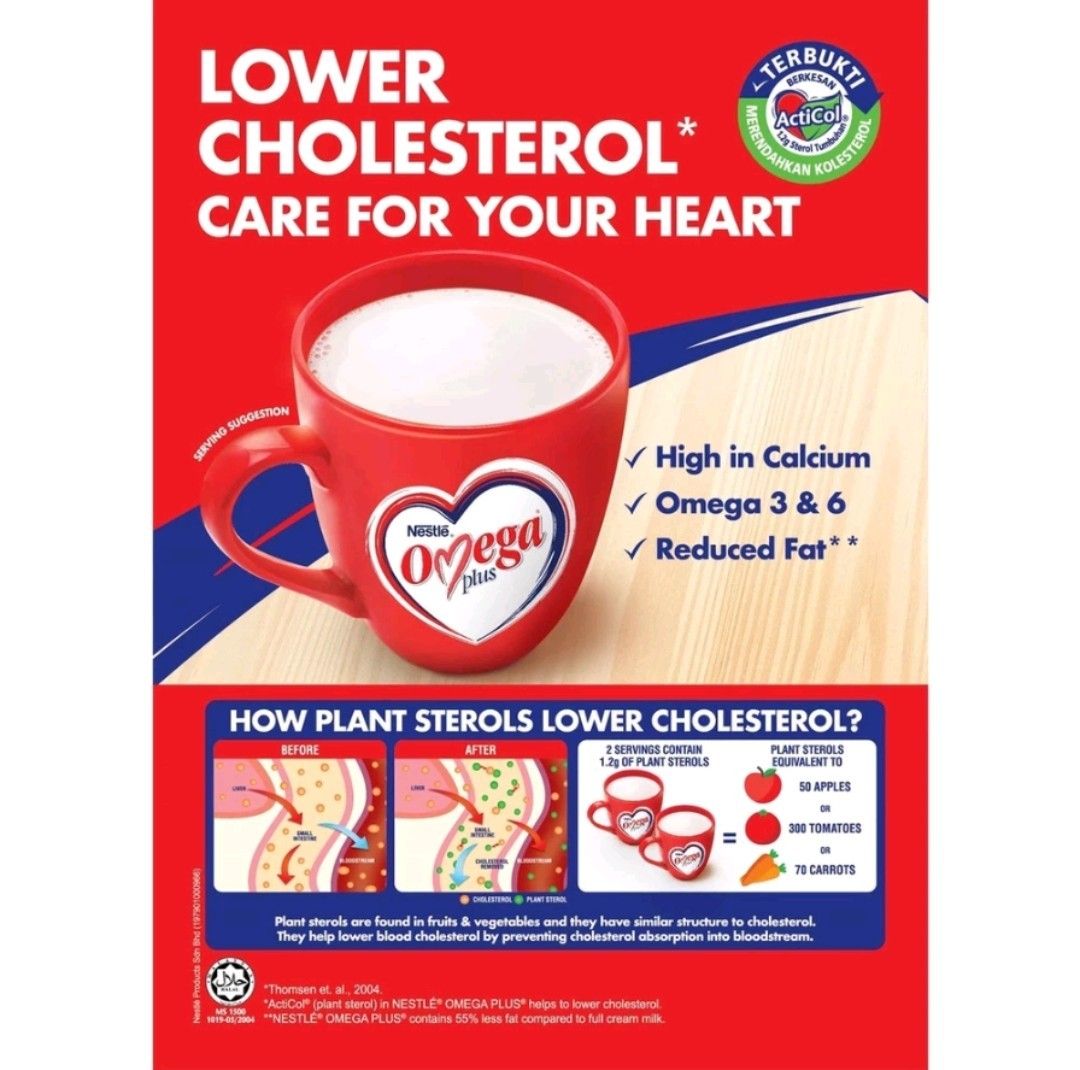 Nestle Omega Plus Acticol Milk Powder 1kg, Food & Drinks, Beverages on ...