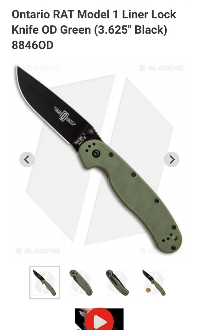 Ontario RAT Model 1 Folding knife, Sports Equipment, Hiking & Camping ...