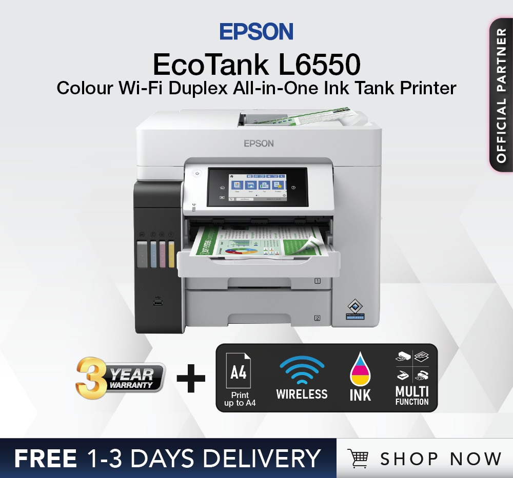 [SALE] Epson L6550 EcoTank A4 Colour Wi-Fi Duplex All-in-One Ink Tank ...