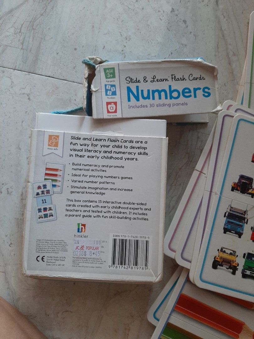 Slide & learn flashcard numbers, Toys & Collectibles, Permainan Papan ...