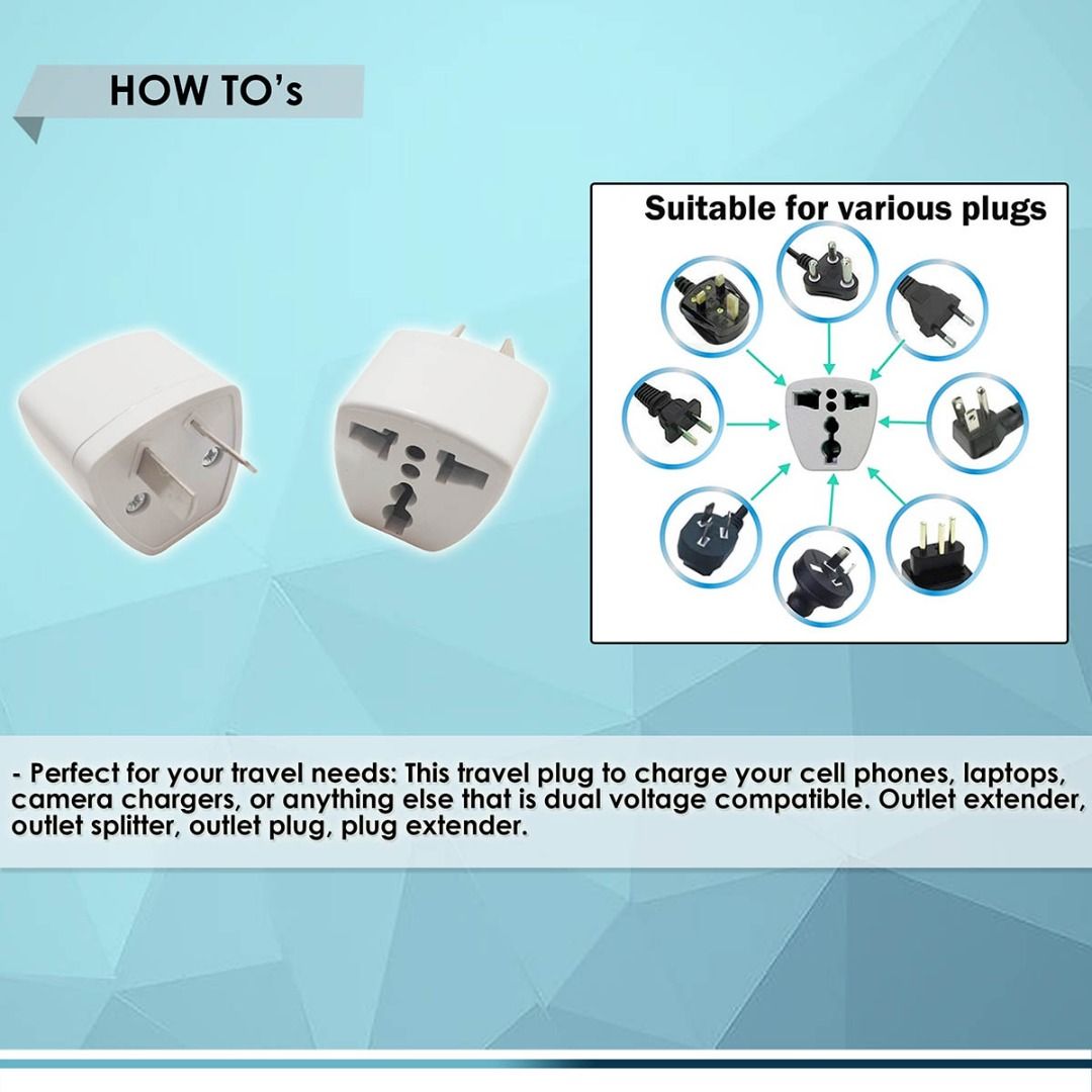 TRAVEL PLUG ADAPTER, AU to UNIVERSAL SOCKET 10A 250V SZ-003, AU ADAPTER ...