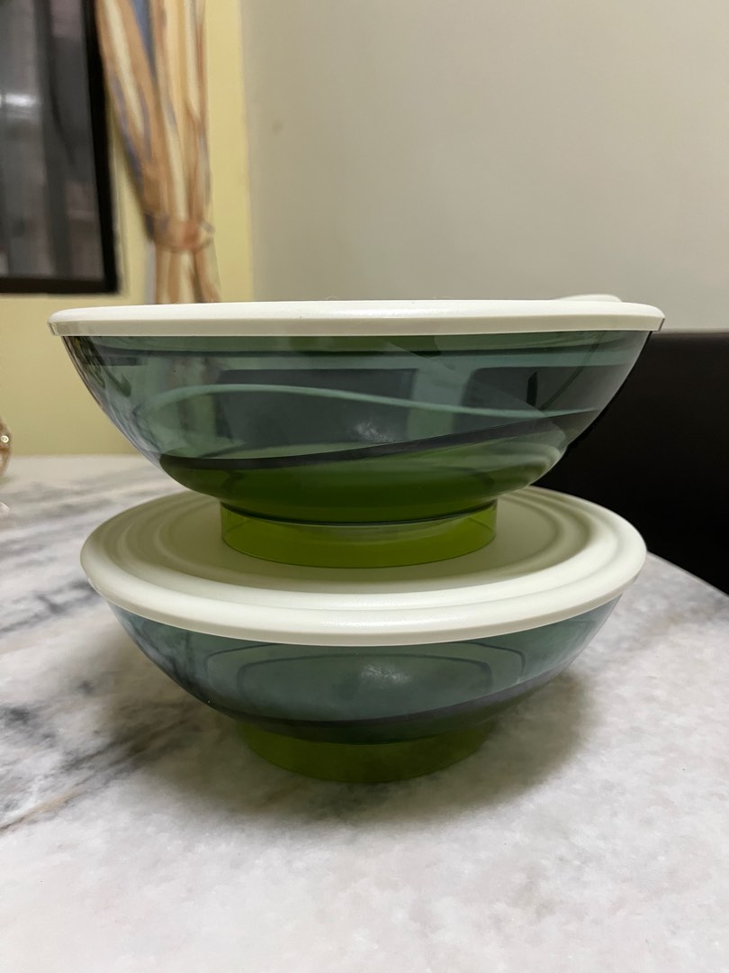 Tupperware 1.5L Round Container Sheerly Elegant Serving Bowl Food Storage Bekas Container Salad ...