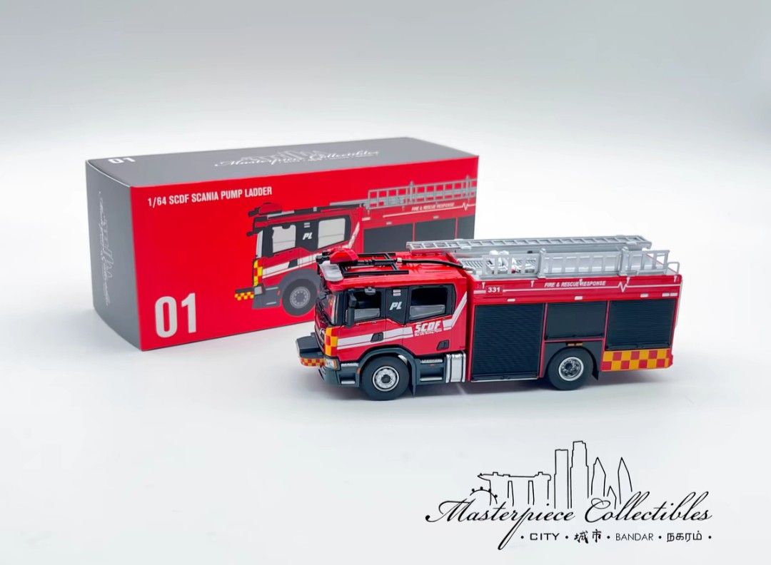 1/64 SCDF Scania Pump Ladder 15th Year Anniversary Model, Hobbies ...