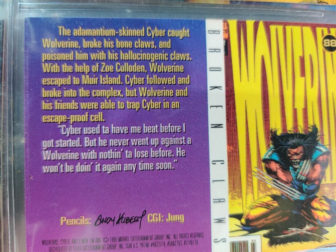 1995 Fleer Ultra X-Men Wolverine Timeline Broken Claws Gold Signature ...