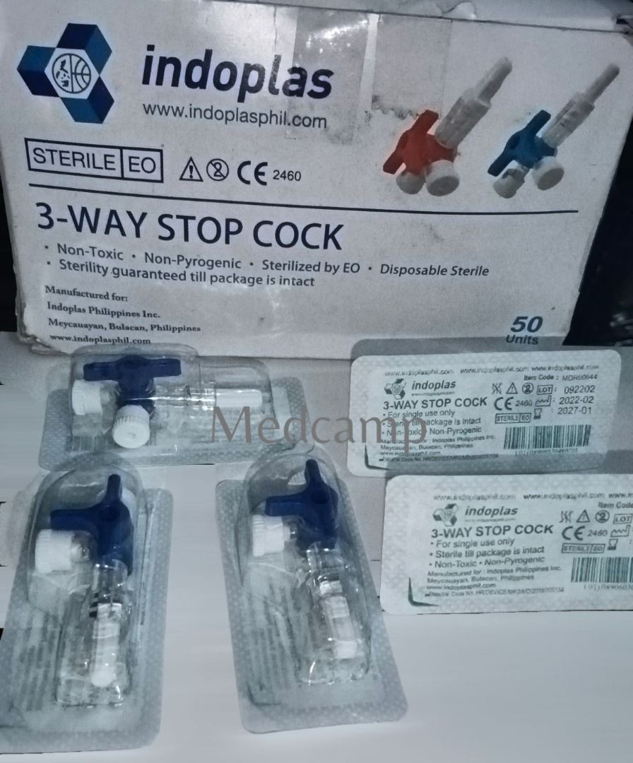3-way Stopcock Indoplas, Health & Nutrition, Medical Supplies & Tools ...