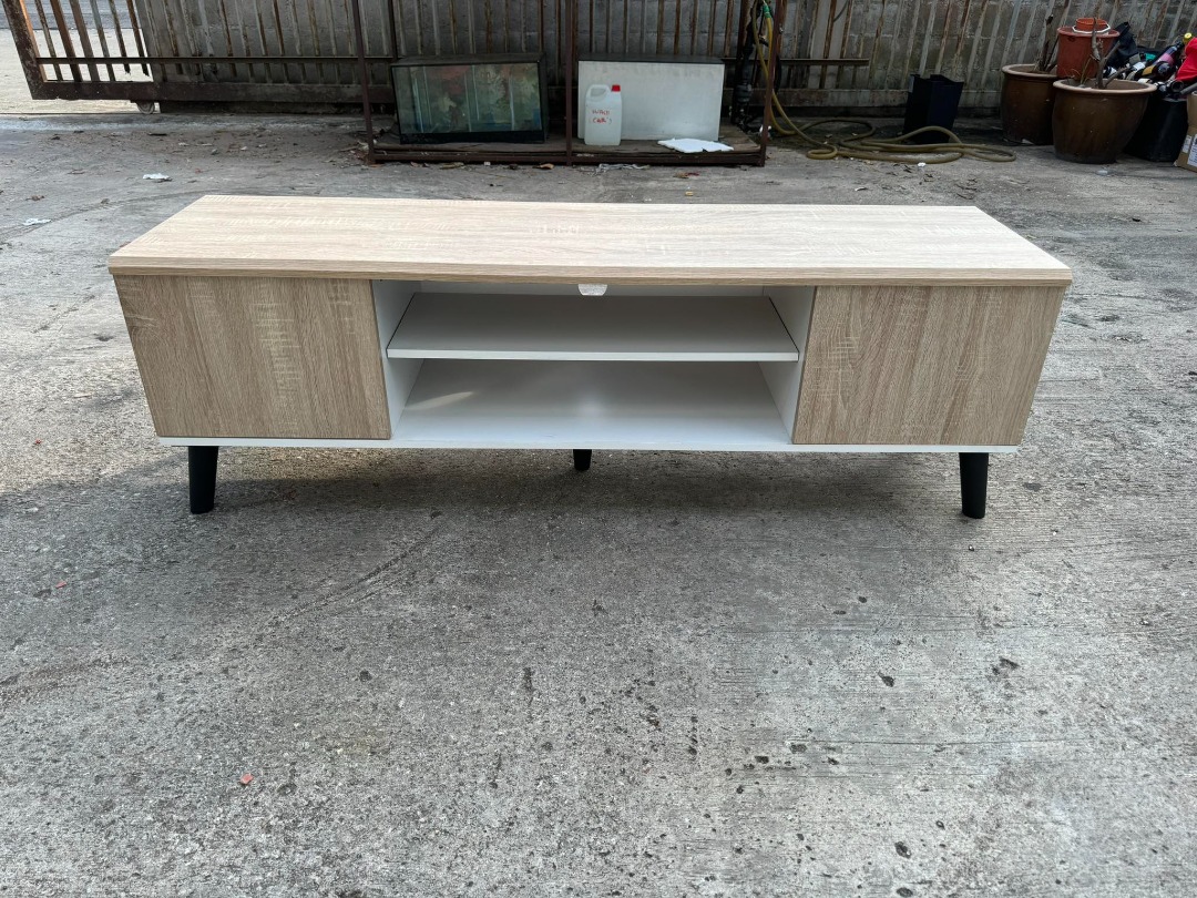 5ft TV Cabinet Console Rack Shelves, Furniture & Home Living, Furniture ...