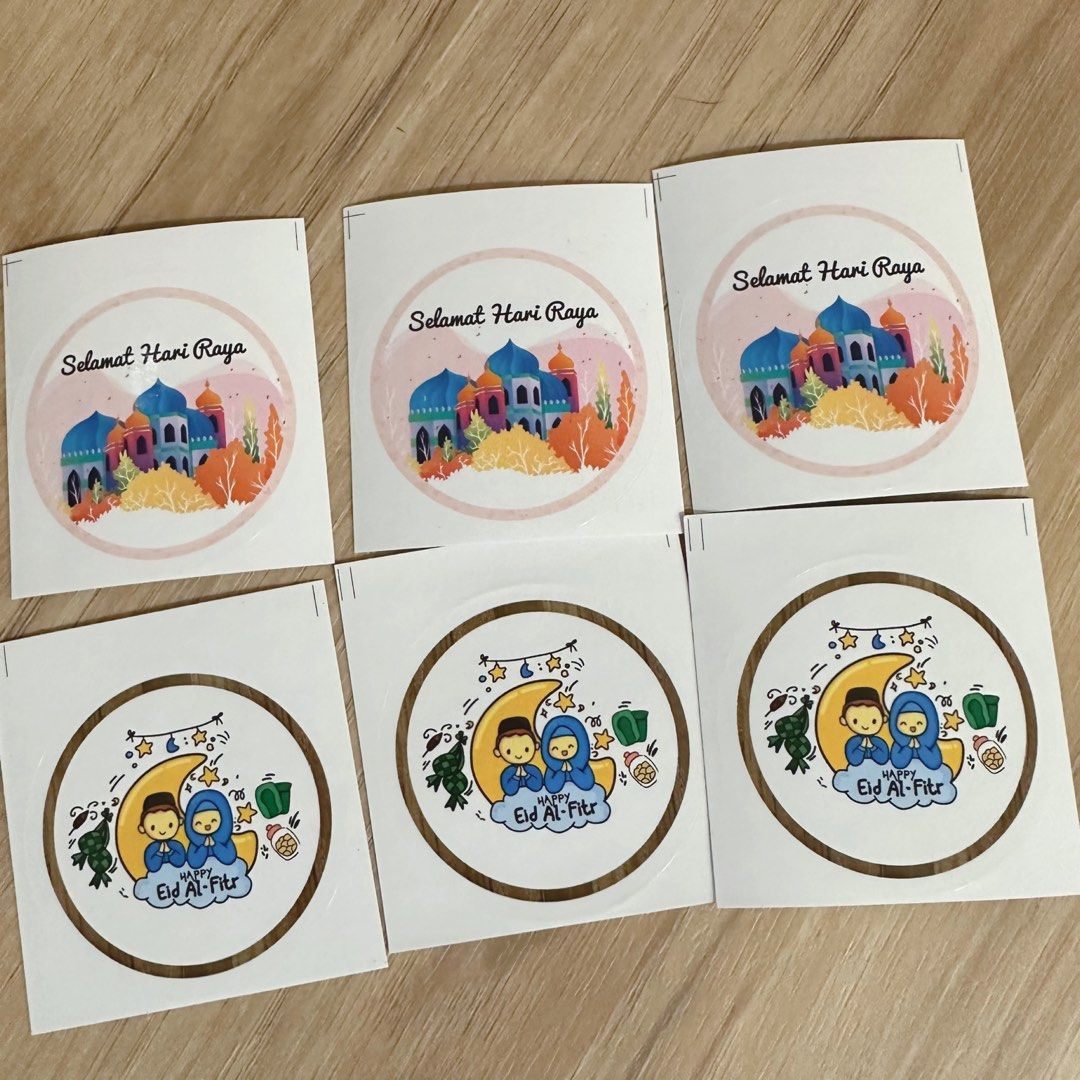 [Avail] 5cm Hari Raya Stickers (10pc $3, 25pc $6, 50pc $10) - Selamat ...