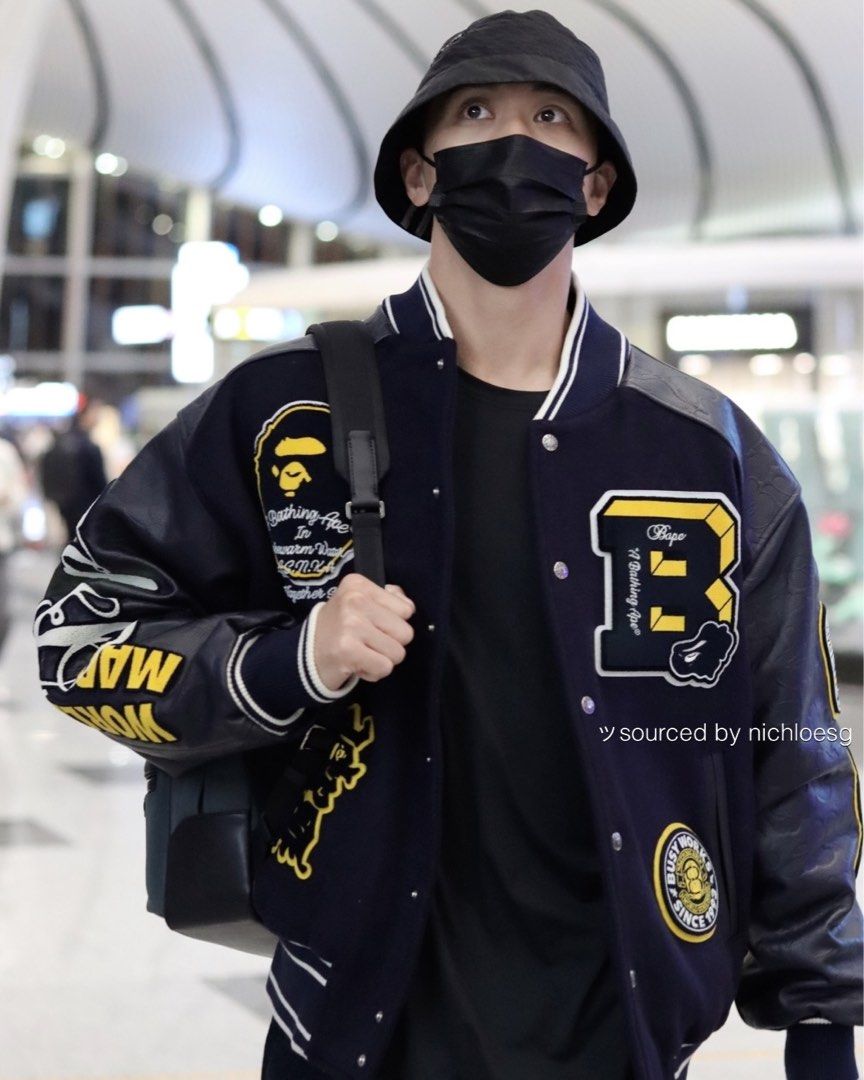 BAPE PATCH VARSITY JACKET, Men's Fashion, Coats, Jackets and Outerwear ...