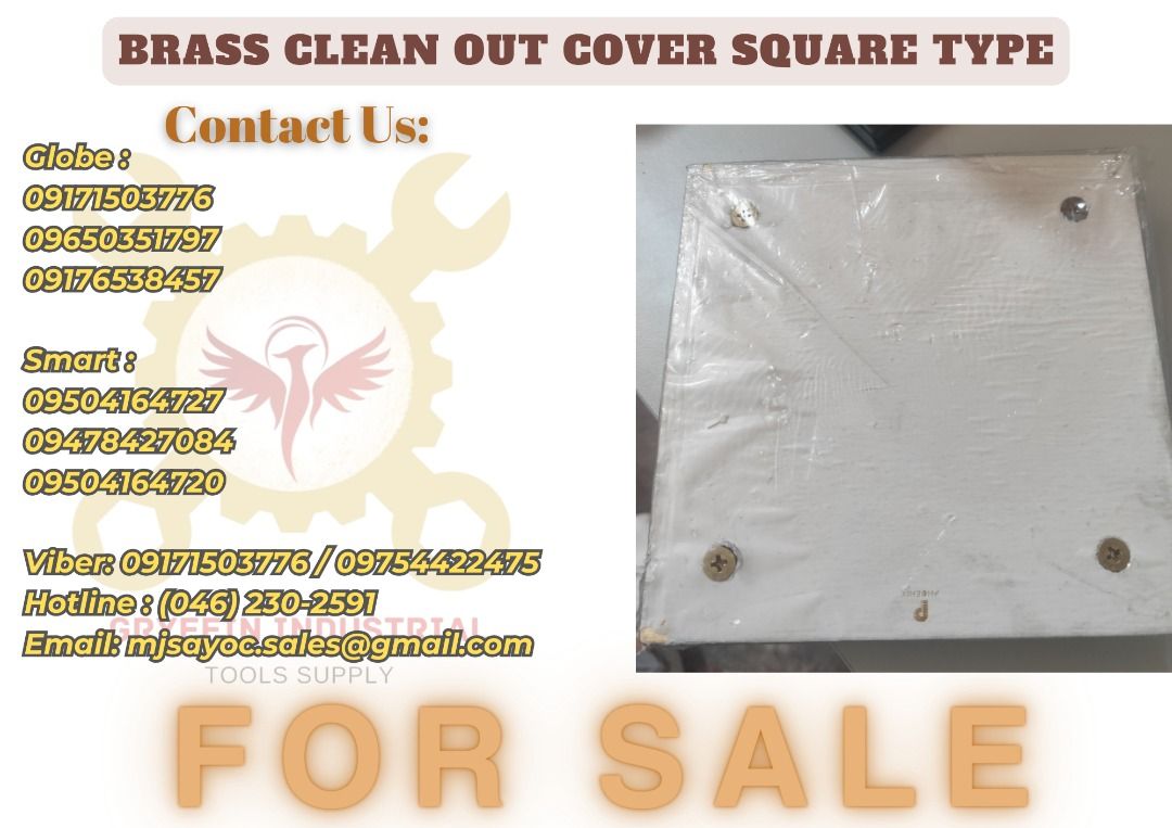 BRASS CLEAN OUT COVER SQUARE TYPE, Commercial & Industrial, Industrial ...
