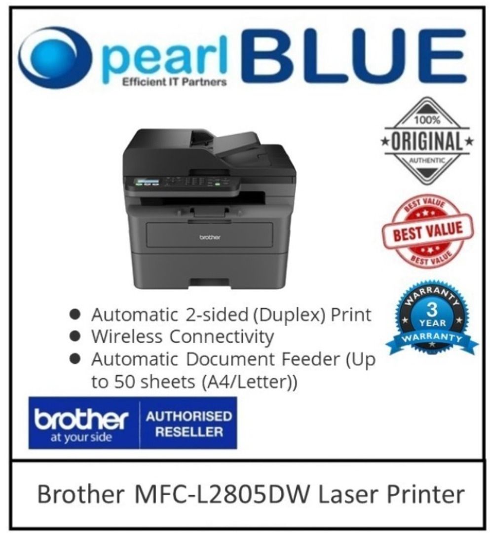 Brother MFC-L2805DW Laser Printer - Compact 4-in-1 Monochrome Multi ...