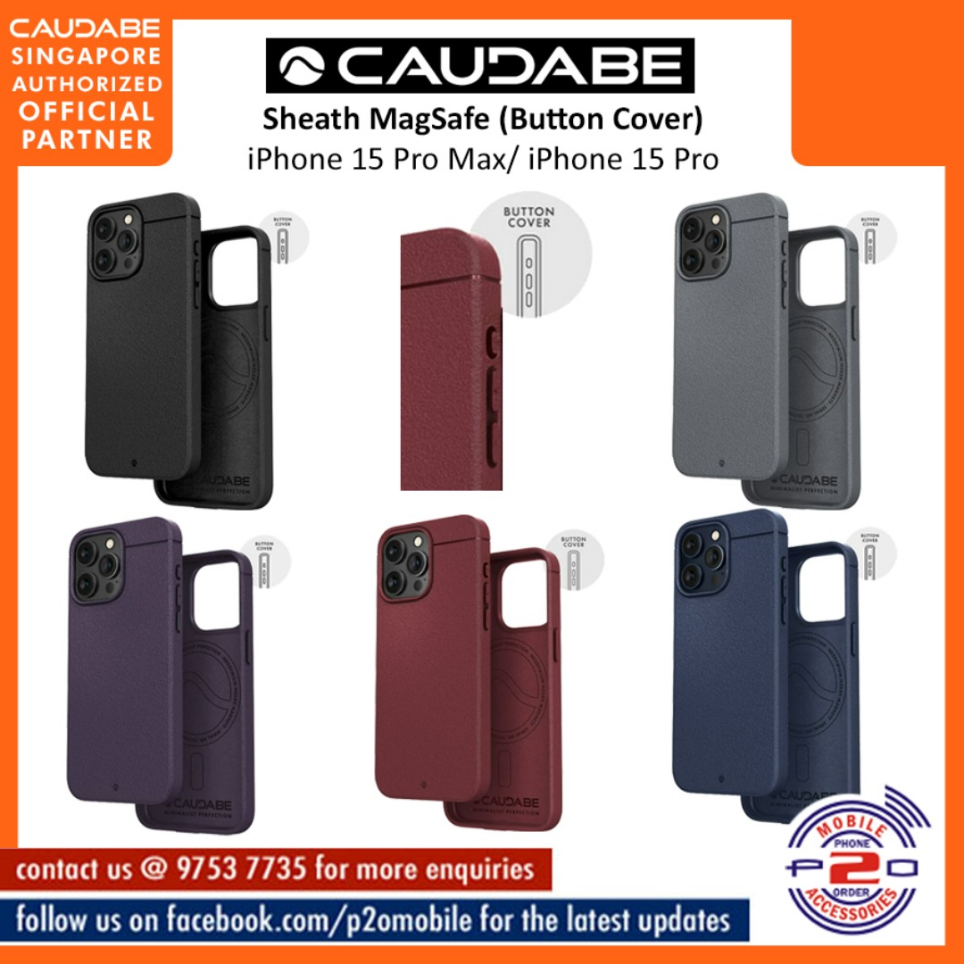 Caudabe Sheath MagSafe (Button Cover) for iPhone 15 Pro Max / iPhone 15 ...