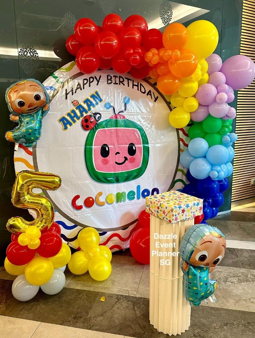 Cocomelon theme birthday setup, cocomelon theme setup, birthday ...