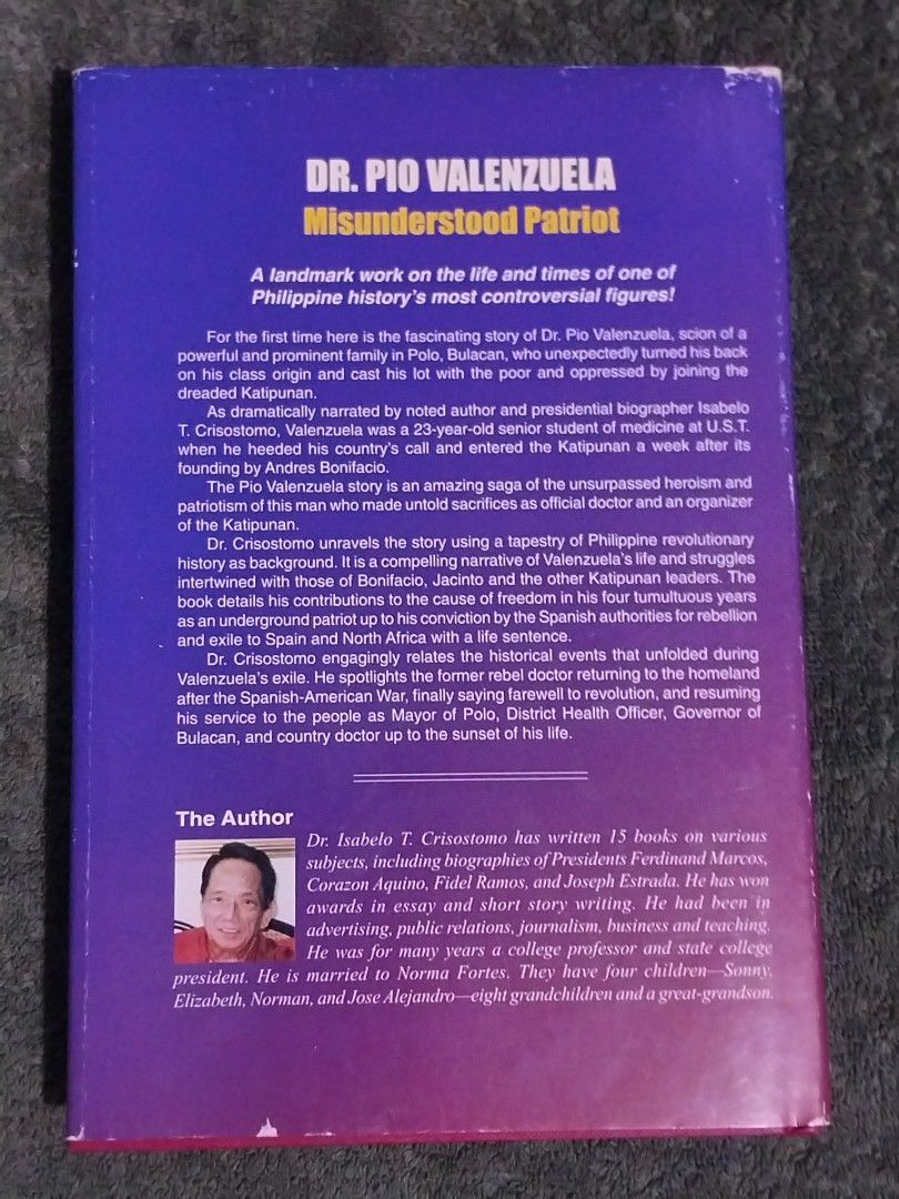 Dr. PIO VALENZUELA Misunderstood Patriot By: Isabelo T. Crisostomo ...