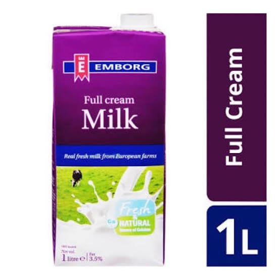 Emborg Full Cream Milk 1 L, Health & Nutrition, Health Supplements ...