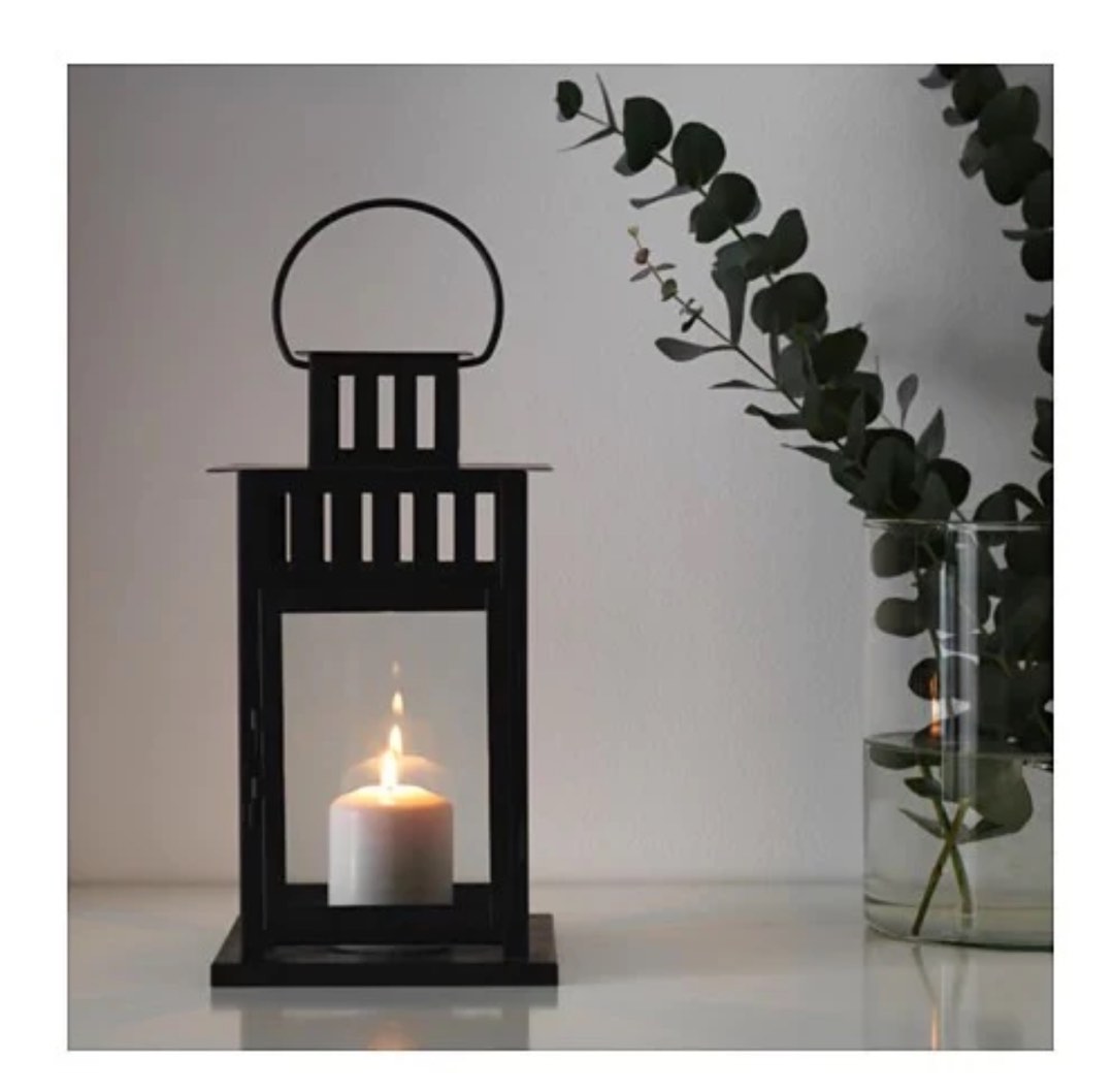 IKEA Borrby lantern Candle holder black, Furniture & Home Living, Home ...