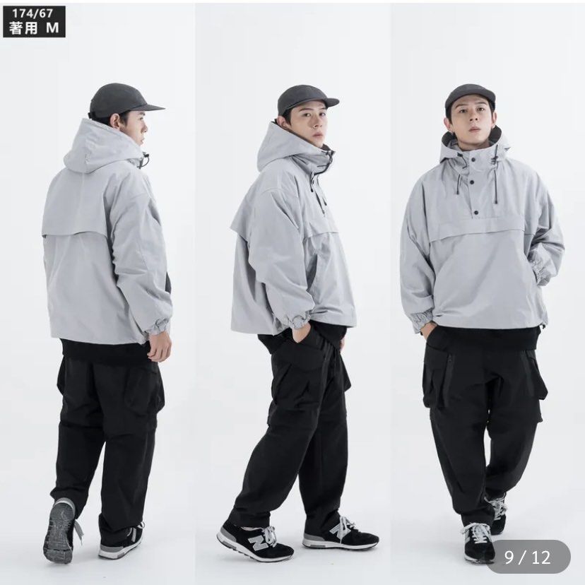 JKS 3M Scotchgard™ Teflon® Half-Zip Pullover 防潑水 套頭風衣 淺灰 深灰, 他的時尚, 上衣與 ...